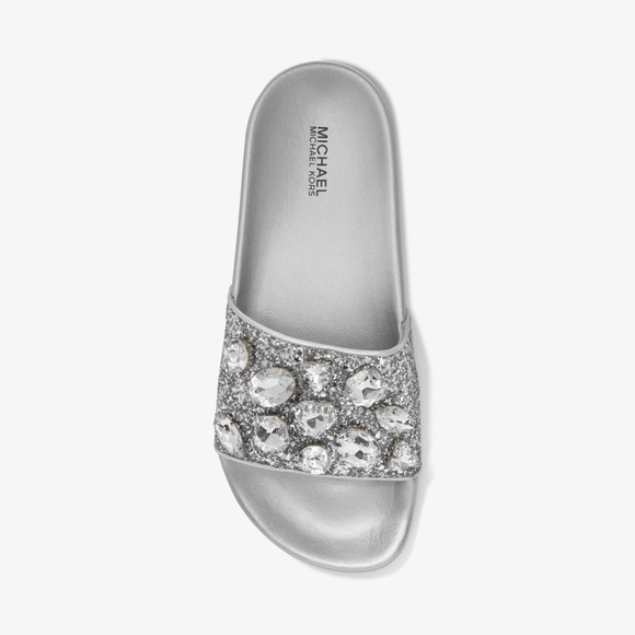 MICHAEL Michael Kors | Shoes | Metallic Gilmore Jewel Embellished ...